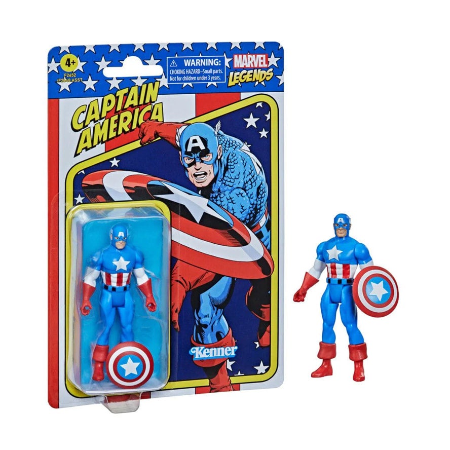 Hasbro Marvel Legends Series 3.75-inch Retro 375 Collection Captain America Action Figure Toy ...
